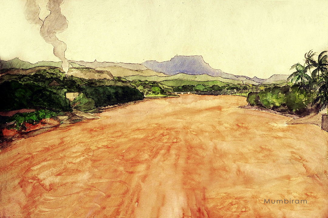“The Noble Sinhagad Presides Over the Flooded Mutha” - Mumbiram